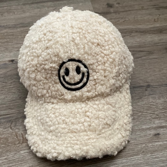 Smiley Face | Accessories | Smiley Face Hat Teddy Fleece Cream Tan Cap ...